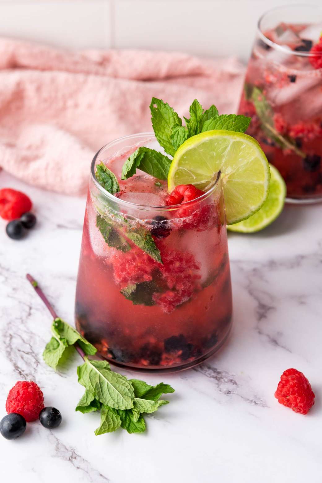 Blueberry Raspberry Mocktail - Whisper Lemon