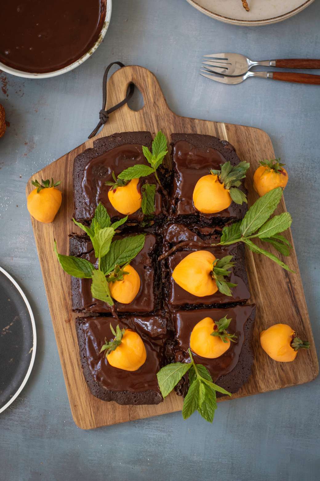 Chocolate Pumpkin Patch Brownie Cake - Whisper Lemon